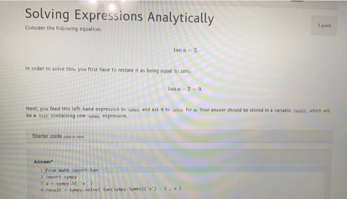 Solved Solving Expressions Analytically Consider the | Chegg.com Solved Solving Expressions Analytically Consider the | Chegg.com