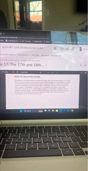 Essay #7: Story of four Davids The Baroque was | Chegg.com