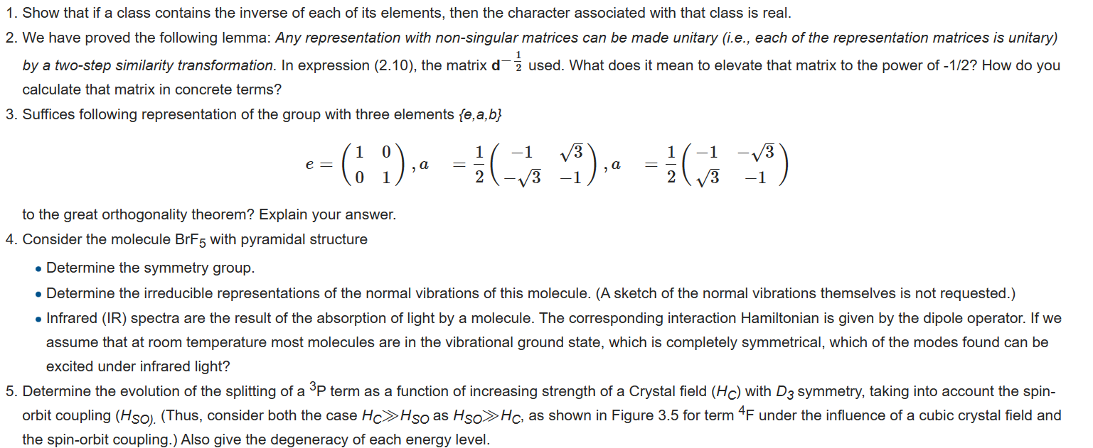 Solved Show that if a class contains the inverse of each of | Chegg.com