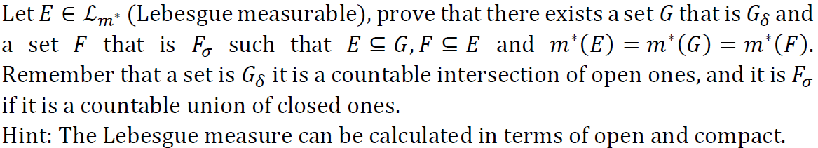 Solved Let EinLm** (Lebesgue measurable), ﻿prove that there | Chegg.com