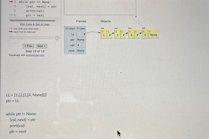Solved Ll 1 2 3 4 None Ptrll While Ptr None 6279