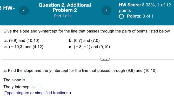 Solved Question 2, Additional HW Score: 8.33%,1 of 12 | Chegg.com