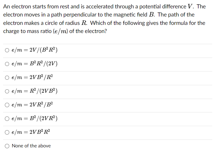 Solved An electron starts from rest and is accelerated | Chegg.com