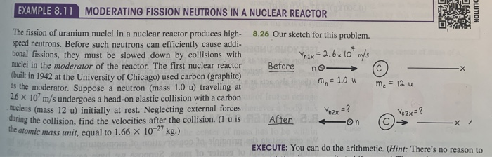 Solved EXAMPLE 8.11 MODERATING FISSION NEUTRONS IN A NUCLEAR | Chegg.com