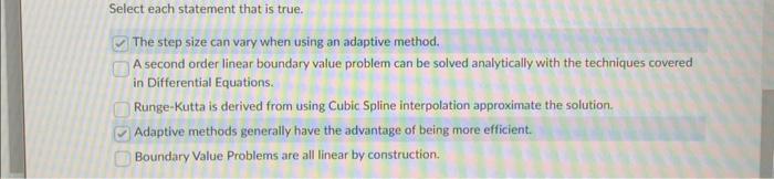Solved Select each statement that is true. The step size can | Chegg.com