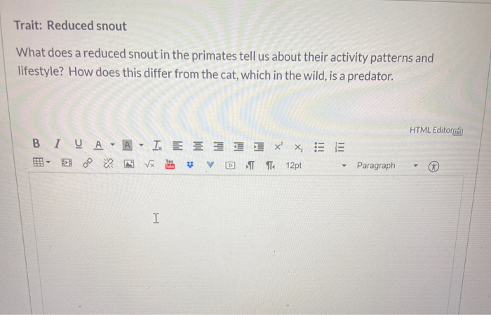 Solved Trait: Reduced snout What does a reduced snout in the | Chegg.com
