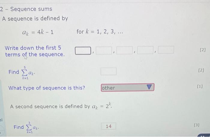 Solved 1 - Sequence terms Work out the next 4 terms of these | Chegg.com