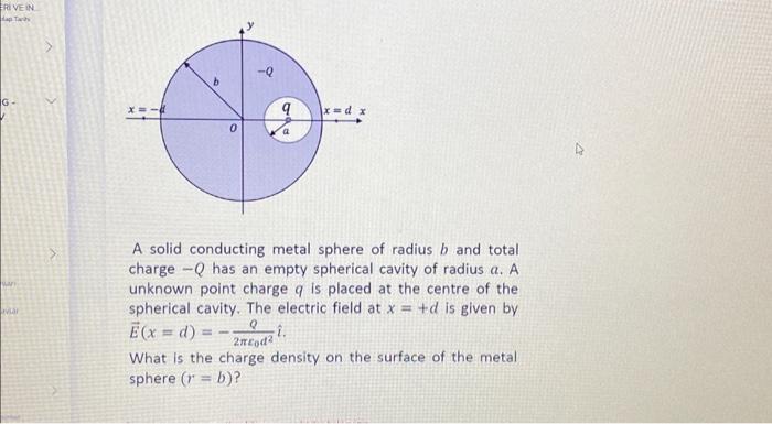 Solved A solid conducting metal sphere of radius b and total | Chegg.com