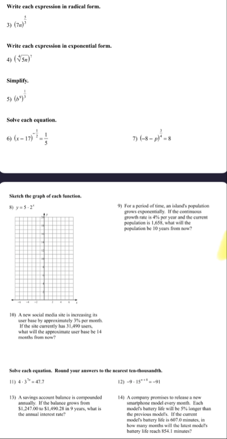Solved Write each expression in radical form.(7n)53Write | Chegg.com