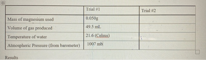 Solved R5. Using the mol amount of Mg (above), calculate the | Chegg.com Solved R5. Using the mol amount of Mg (above), calculate the | Chegg.com