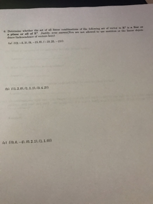 Solved 6. Determine whether the set of all linear | Chegg.com