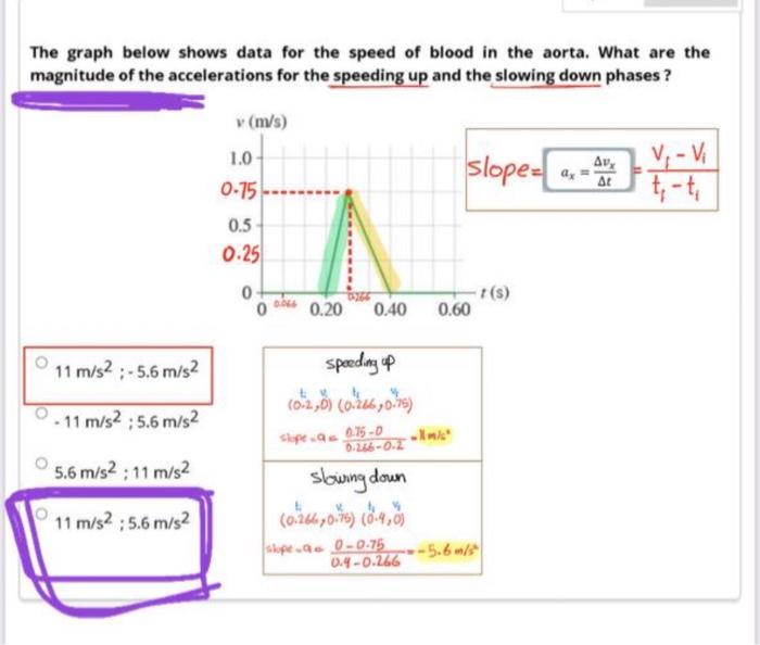 Solved The graph below shows data for the speed of blood in | Chegg.com