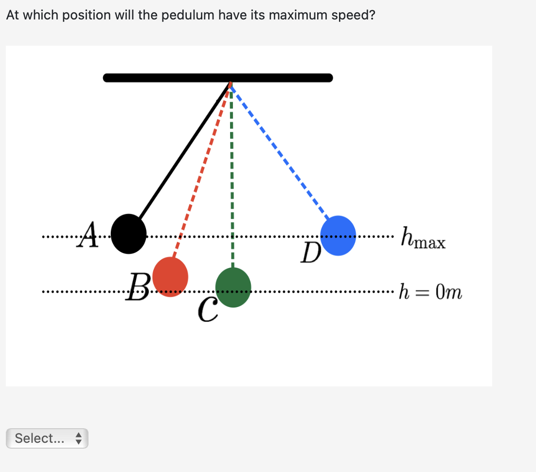 Solved At which position will the pedulum have its maximum | Chegg.com