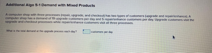 Solved Additional Algo 5-1 Demand with Mixed Products A | Chegg.com