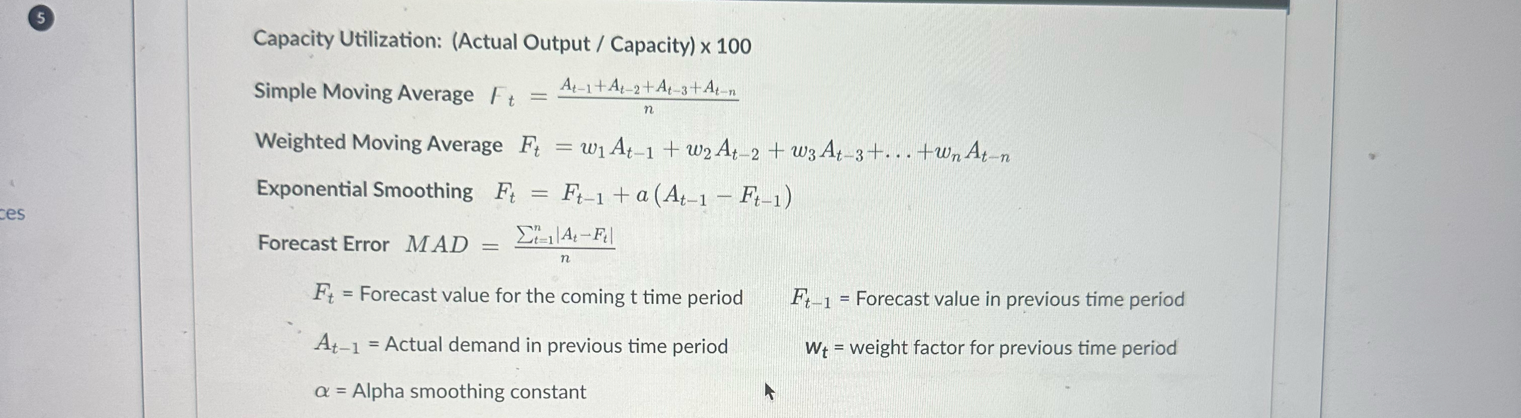 Solved Capacity Utilization: (Actual Output / | Chegg.com