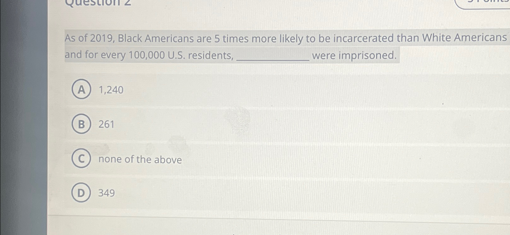 Solved As of 2019, ﻿Black Americans are 5 ﻿times more likely | Chegg.com