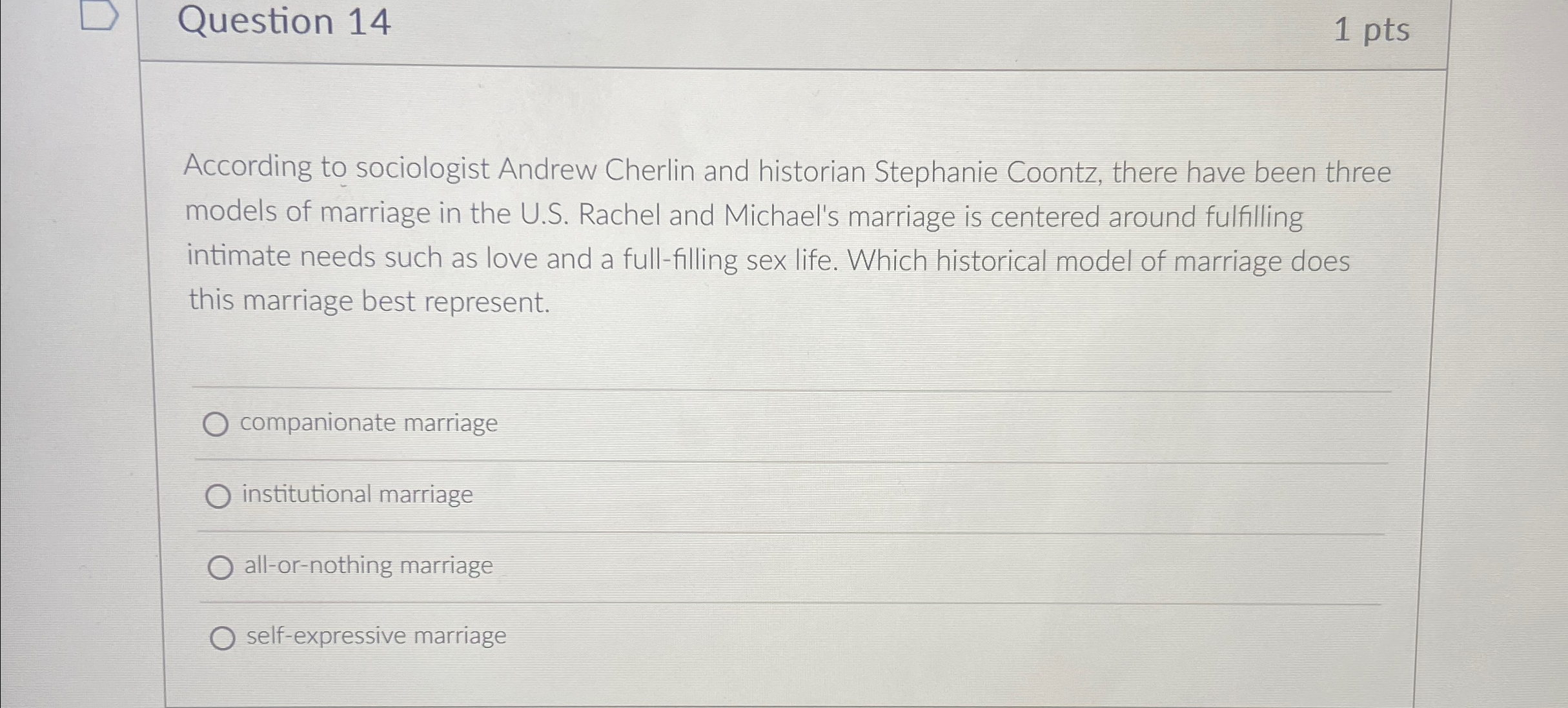 Solved Question 141 ﻿ptsAccording to sociologist Andrew | Chegg.com