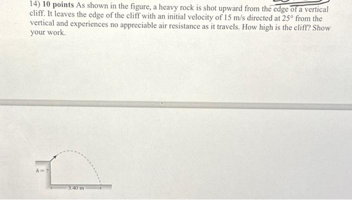 Solved 14) 10 points As shown in the figure, a heavy rock is | Chegg.com