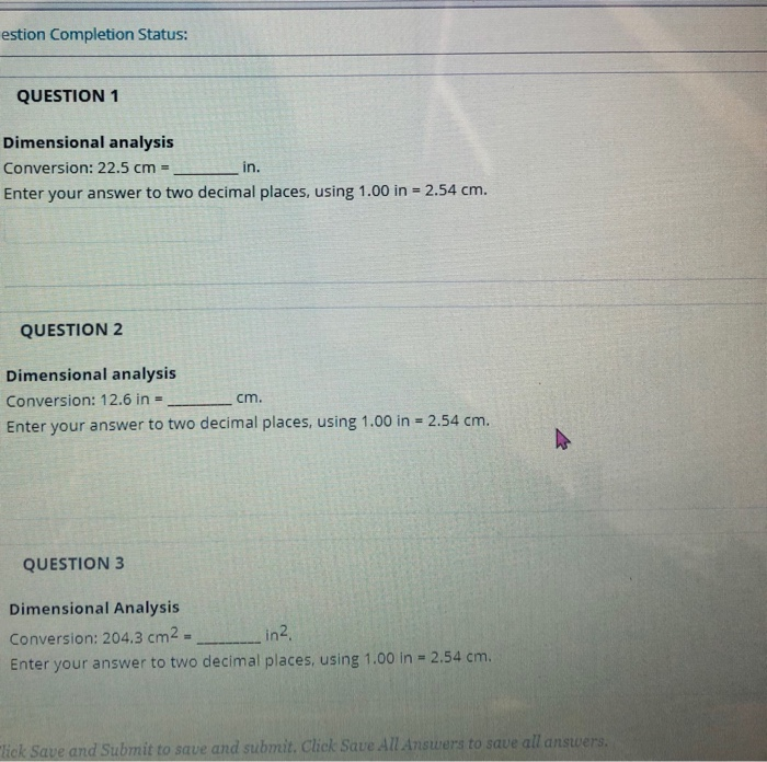 Solved estion Completion Status: QUESTION 1 Dimensional | Chegg.com