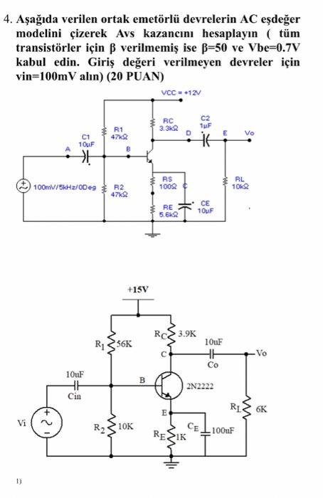 Solved Calculate the Avs gain by drawing the AC equivalent | Chegg.com