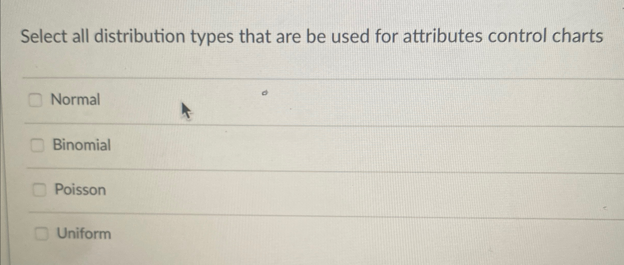 Solved Select all distribution types that are be used for | Chegg.com