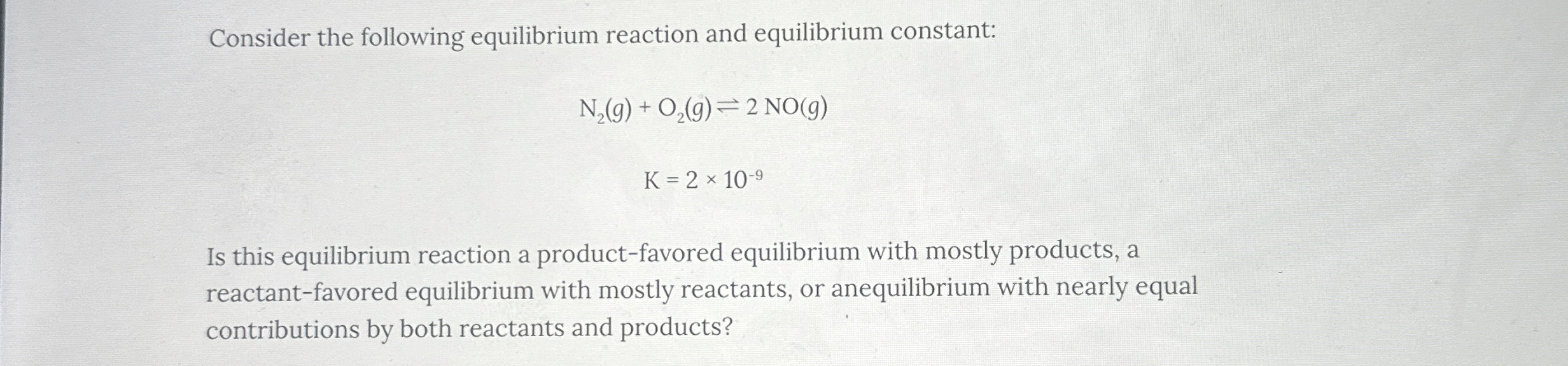 Solved Consider the following equilibrium reaction and | Chegg.com