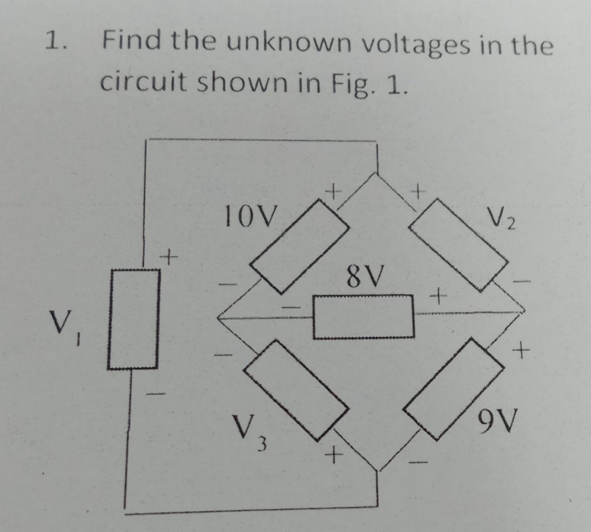 Solved Find the unknown voltages in the circuit shown in | Chegg.com