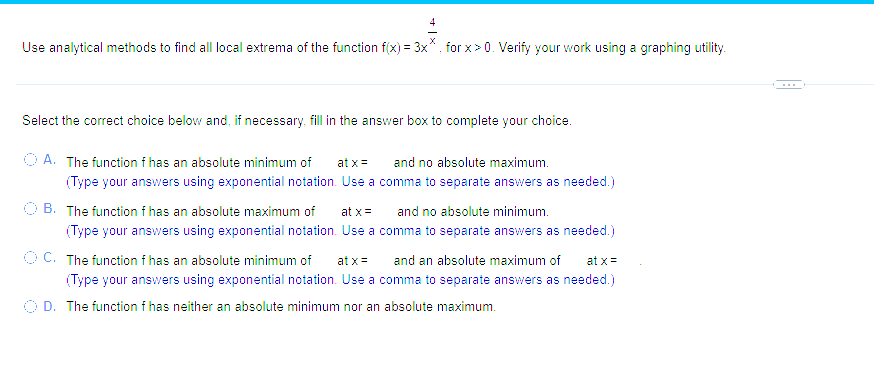 Solved Use analytical methods to find all local extrema of | Chegg.com