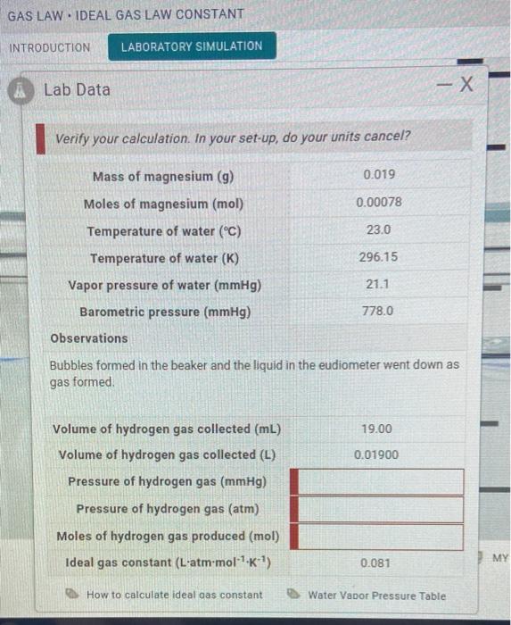 Solved GAS LAW IDEAL GAS LAW CONSTANT INTRODUCTION | Chegg.com