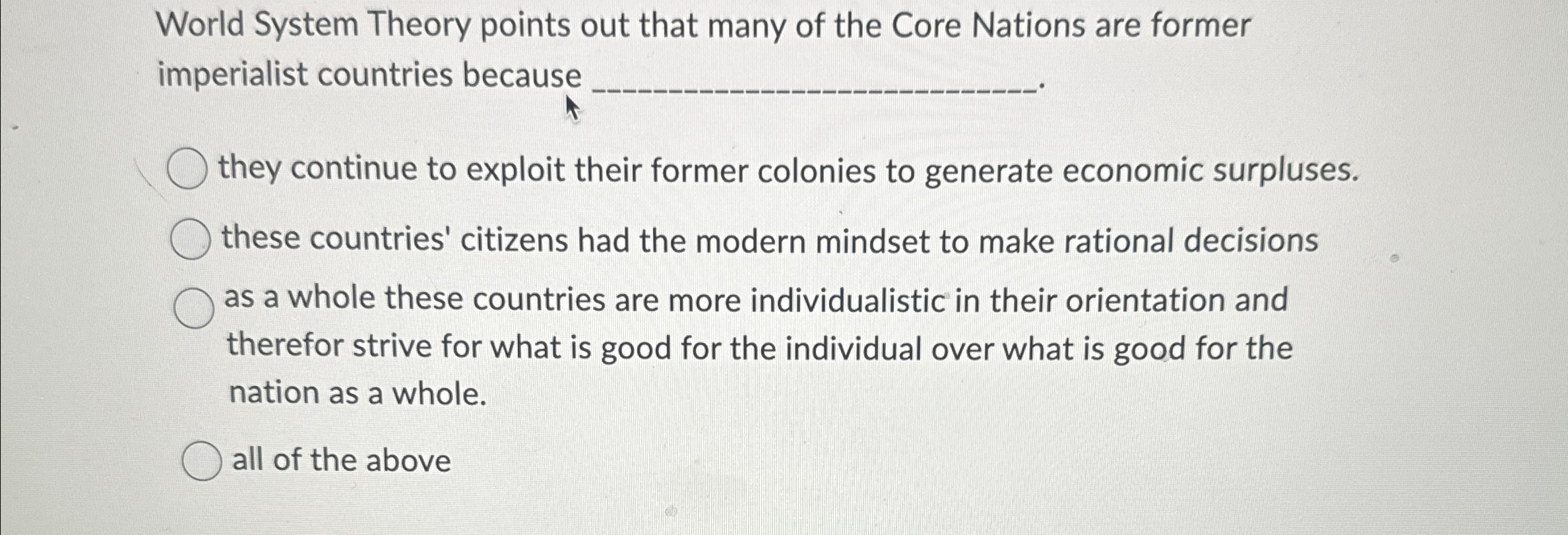 Solved World System Theory points out that many of the Core | Chegg.com