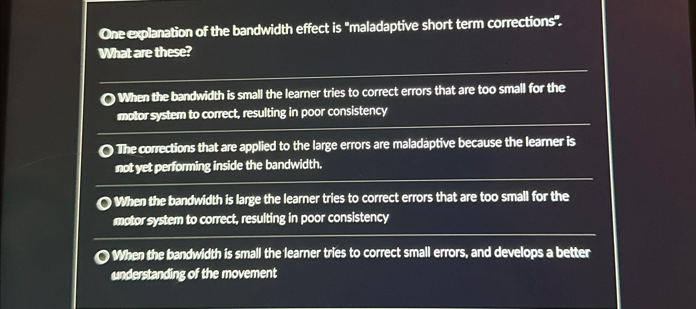 Solved One explanation of the bandwidth effect is | Chegg.com