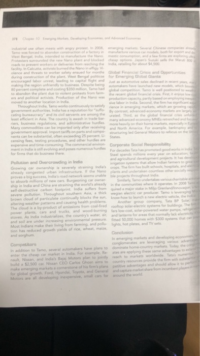 Solved 278 Chapter 10 Emerging Market Developing cor d | Chegg.com