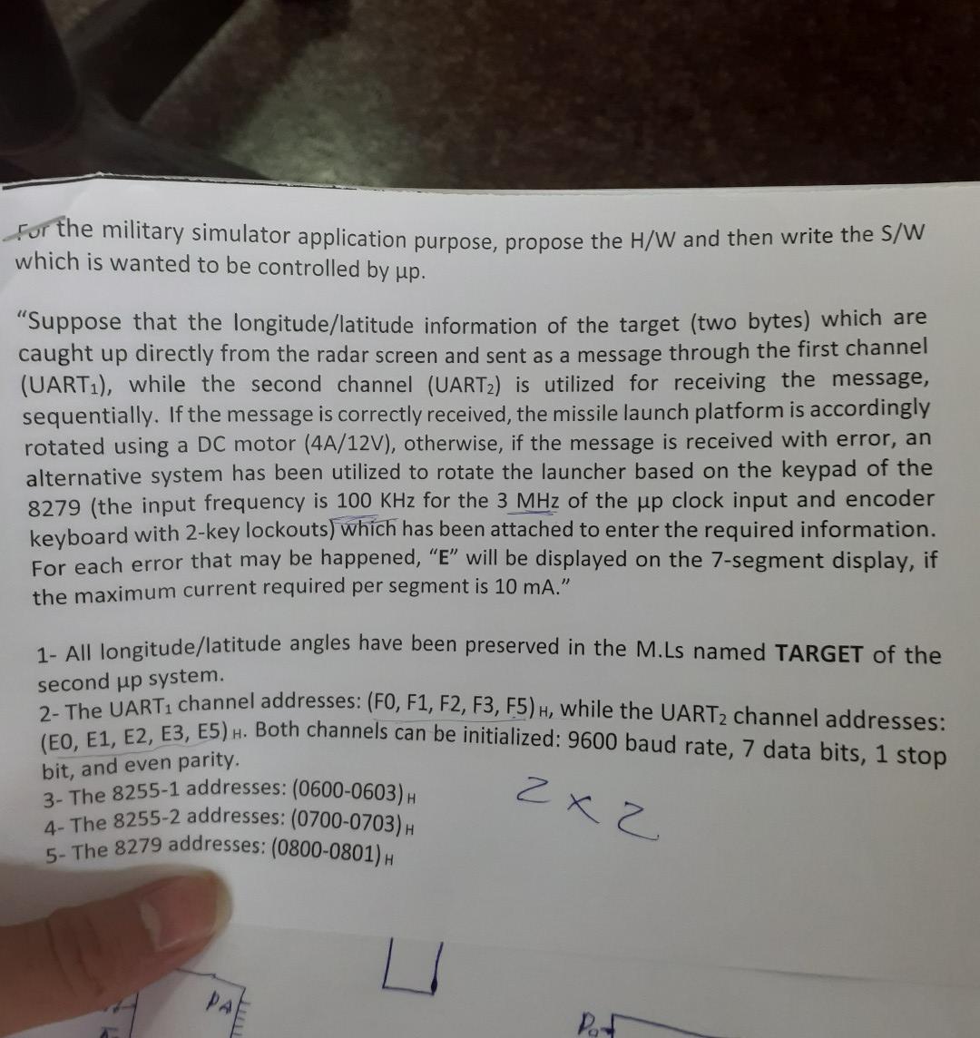 For the military simulator application purpose, | Chegg.com