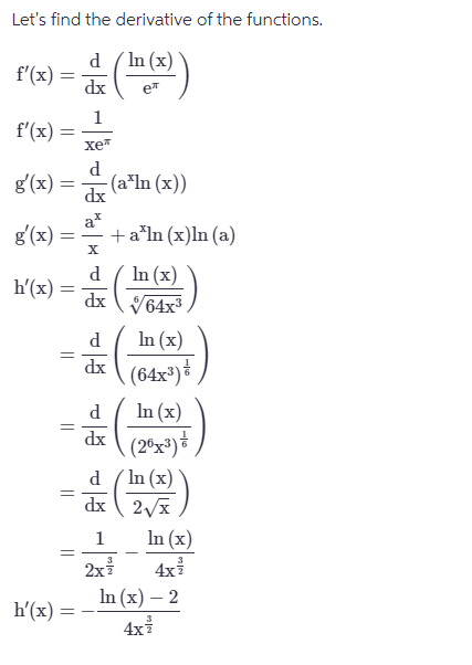 Solved Let's find the derivative of the | Chegg.com