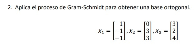 Aplica el proceso de Gram-Schmidt para obtener una | Chegg.com