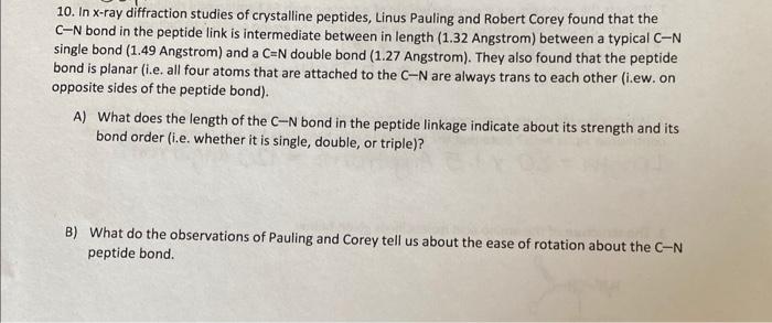 Solved 10. In x-ray diffraction studies of crystalline | Chegg.com