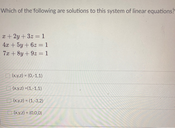 Solved The following is a linear system of equations. 2x2 + | Chegg.com