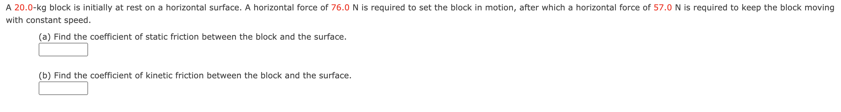 Solved A 20.0-kg ﻿block is initially at rest on a horizontal | Chegg.com