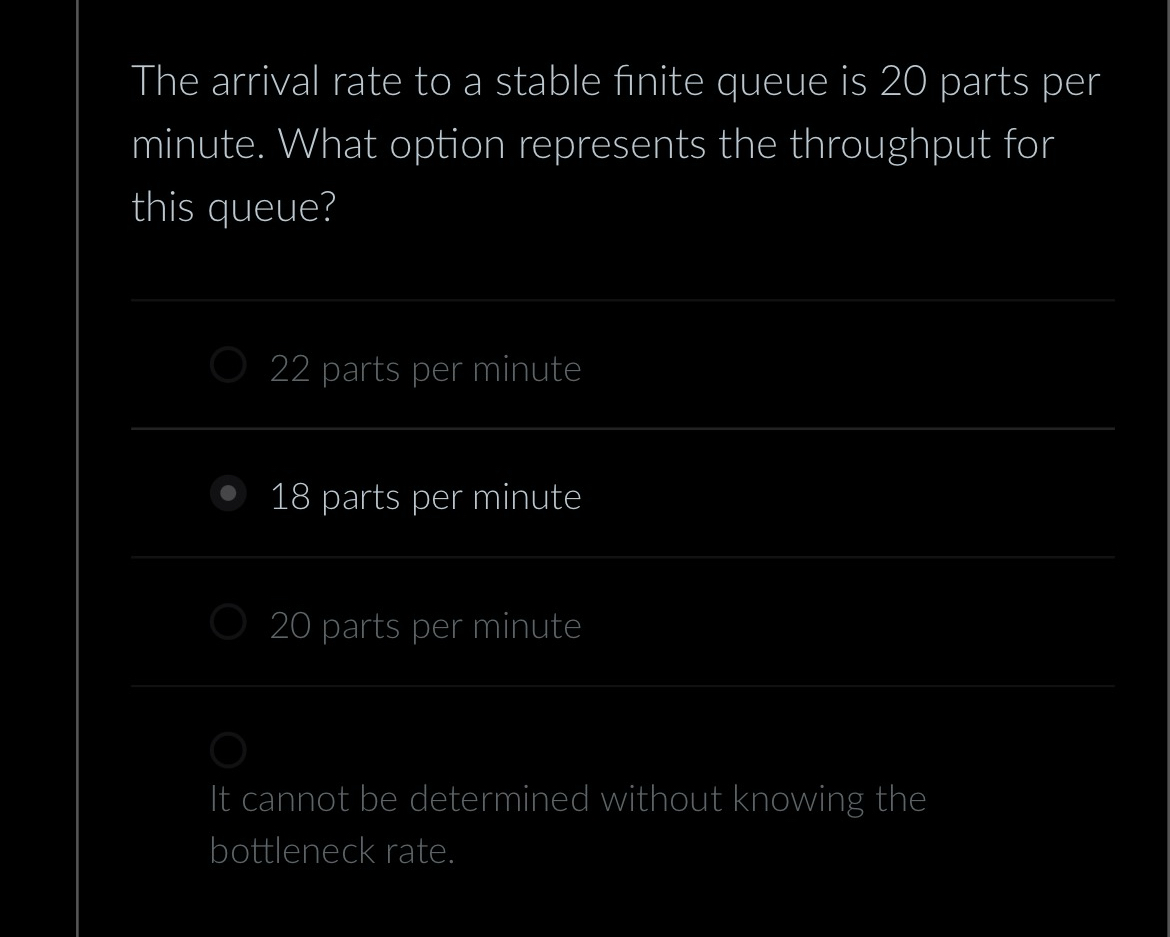 Solved The arrival rate to a stable finite queue is 20 | Chegg.com