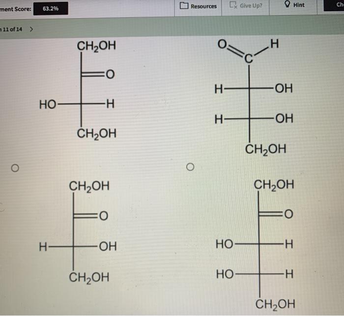 Solved Which structure is a D-2-ketotetrose? CH2OH 0=C Н о | Chegg.com