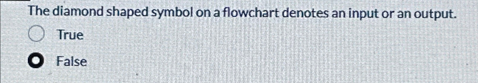Solved The diamond shaped symbol on a flowchart denotes an | Chegg.com