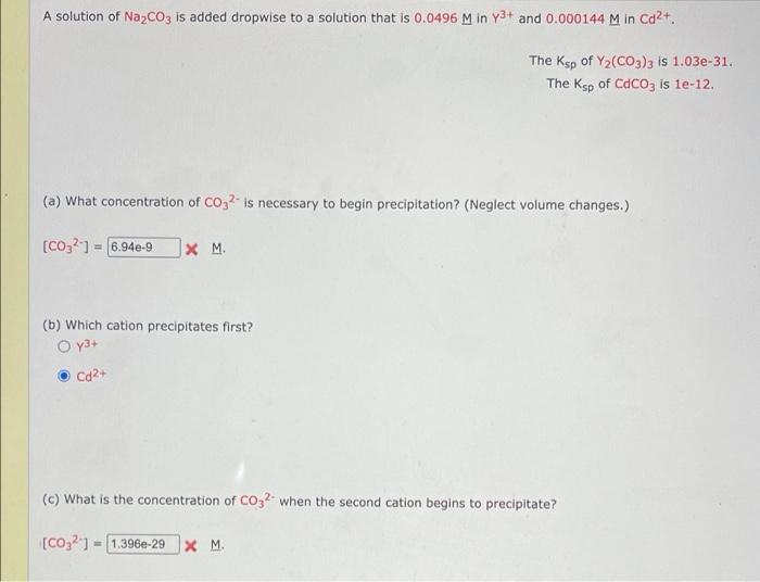Solved A solution of Na2CO3 is added dropwise to a solution | Chegg.com