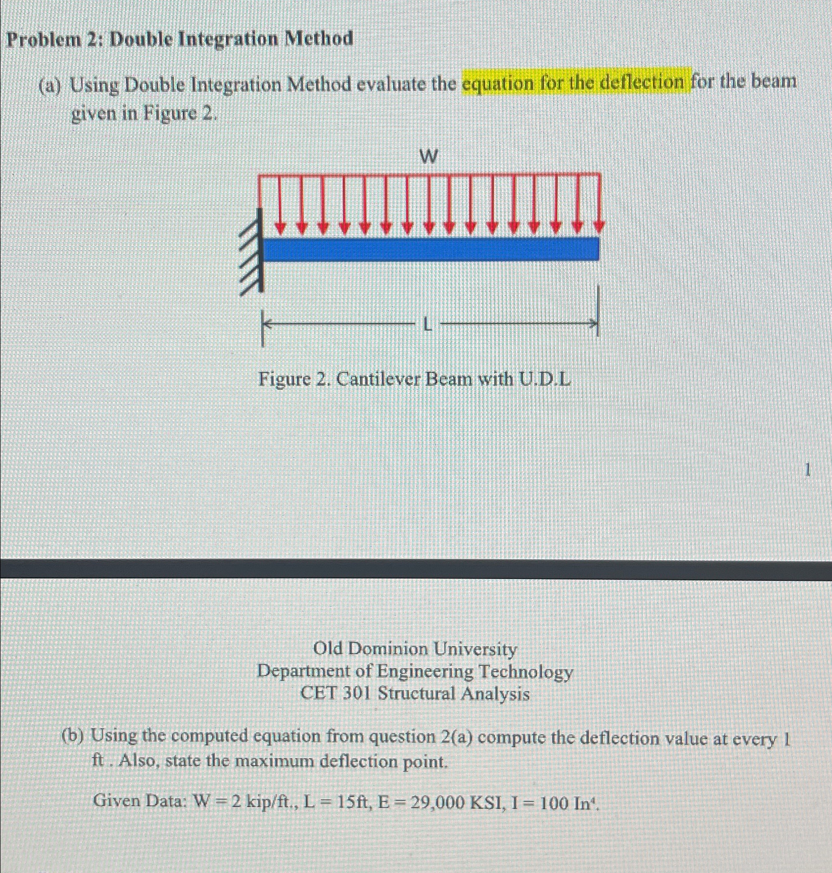 Solved Problem 2: Double Integration Method(a) ﻿Using Double | Chegg.com