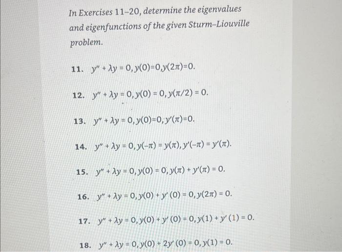 Solved In Exercises 11-20, determine the eigenvalues and | Chegg.com