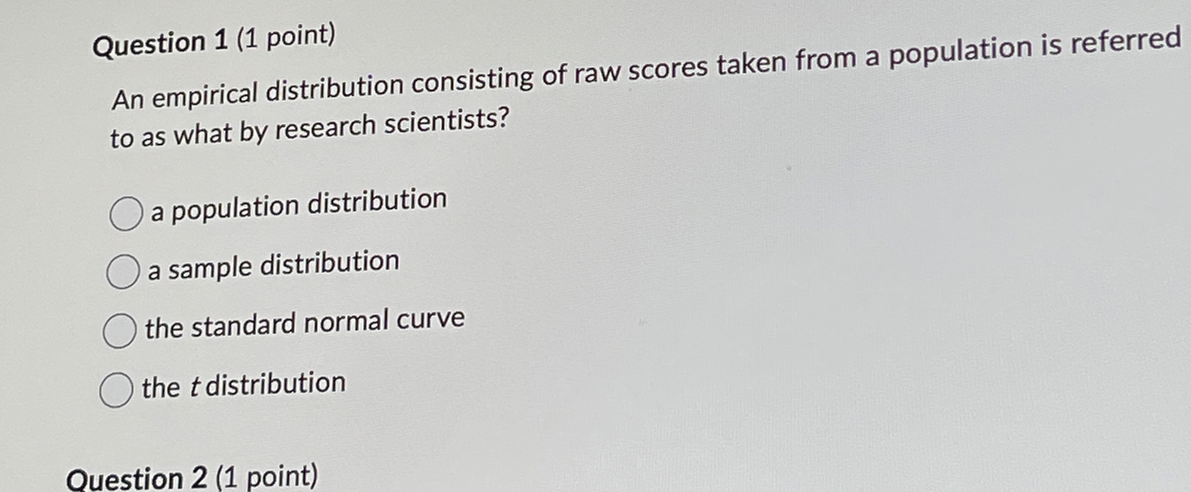 Solved Question 1 (1 point)An empirical distribution | Chegg.com Solved Question 1 (1 point)An empirical distribution | Chegg.com