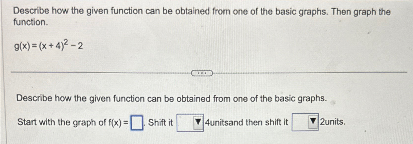 Solved Describe how the given function can be obtained from | Chegg.com