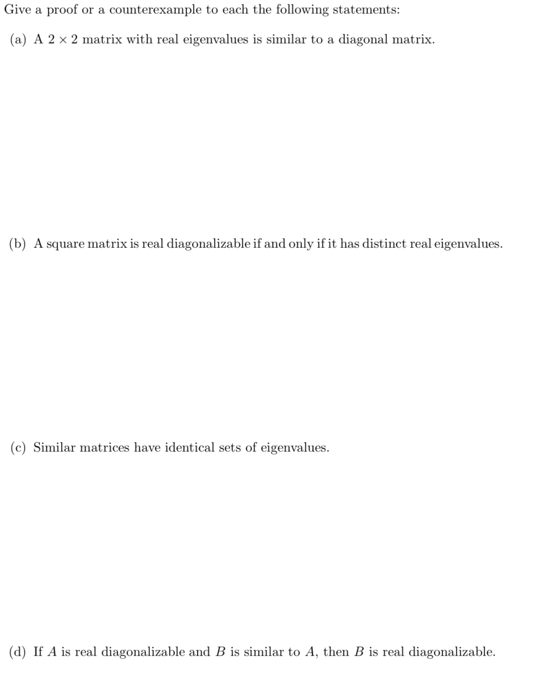 Solved Give a proof or a counterexample to each the | Chegg.com