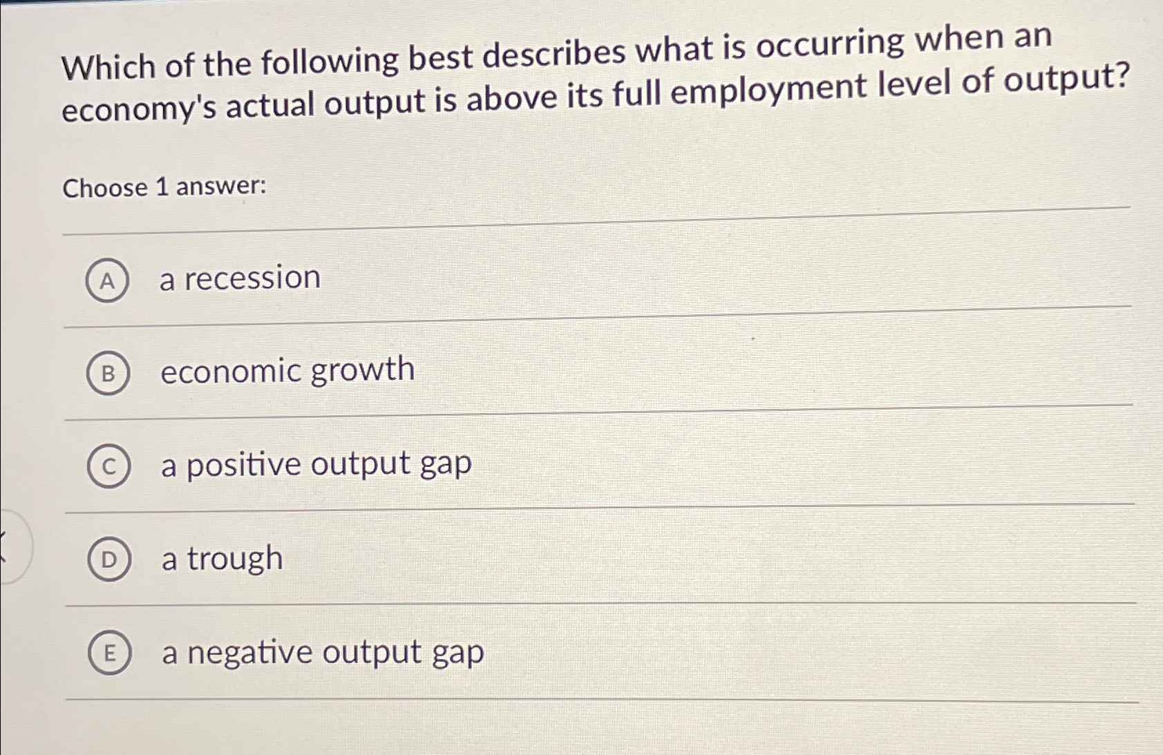 Solved Which of the following best describes what is | Chegg.com