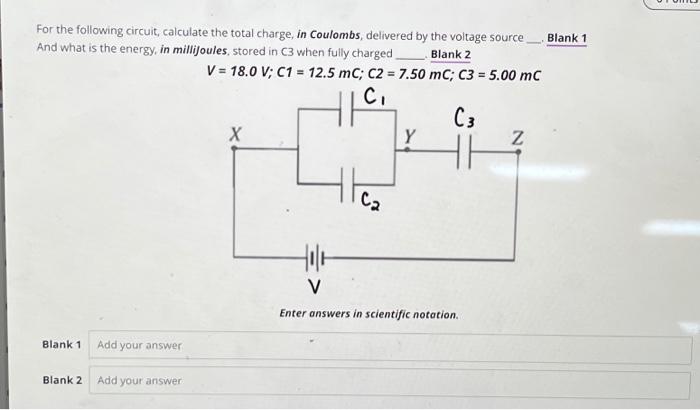 Solved For the following circuit, calculate the total | Chegg.com