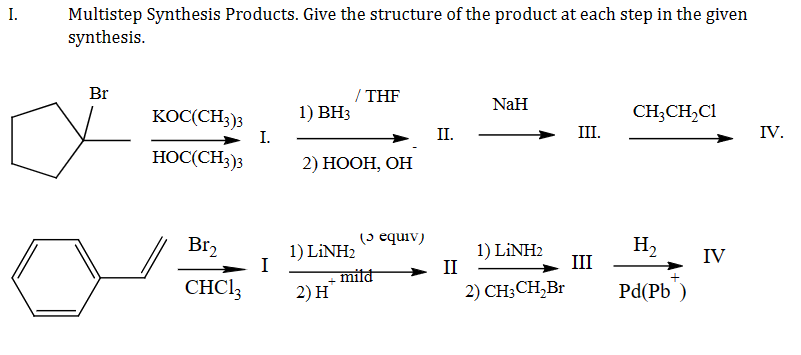 Solved Multistep Synthesis Products. Give the structure of | Chegg.com